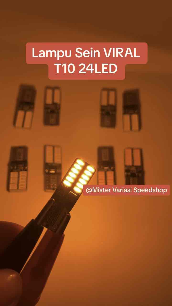 PAKETAN KOMBO LAMPU SEN SEIN 24 LED / 24 MATA T10 SMD SUPER TERANG + FLASER SEN CR7 ORIGINAL ...