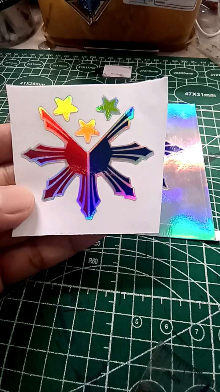 PHILIPPINE FLAG CUT-OUT PRINTED DECALS HOLOGRAM LAMINATED WATERPROOF ...