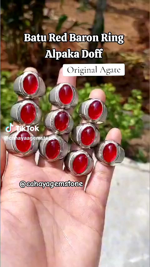 Batu Cincin Red Baron Ring Alpaka Doff Elegan | Natural Asli Alam ...