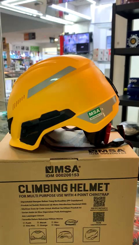 Helm MSA V-Gard H1 Safety Helmet Trivent Lokal Fastrack SNI Orange ...