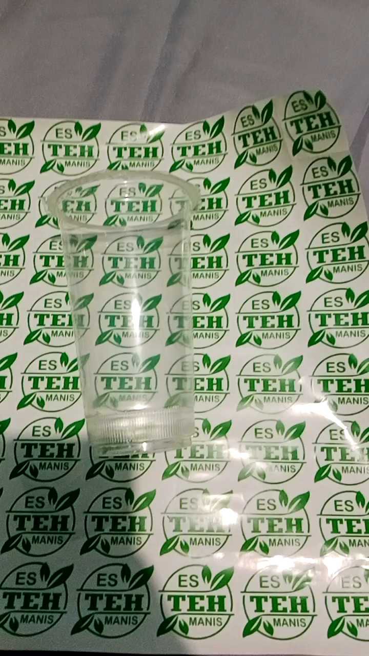 SRTIKER Stickers minuman transparan ES TEh isi 100 pcs stiker MINUMAN ...
