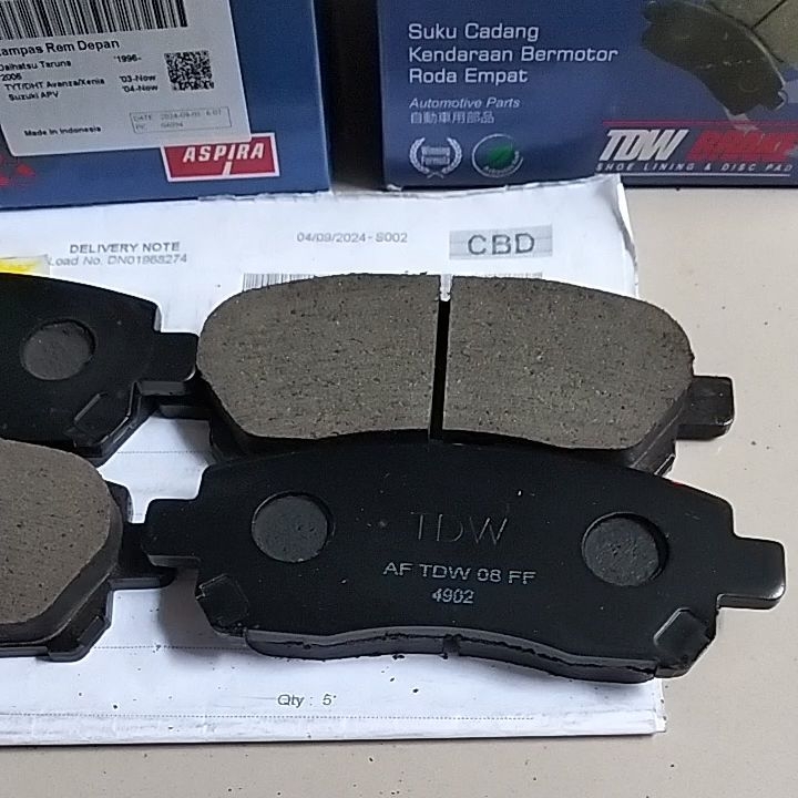 BRAKE PAD KAMPAS REM DEPAN TARUNA XENIA TERIOS RUSH AVANZA APV VELOZ ...