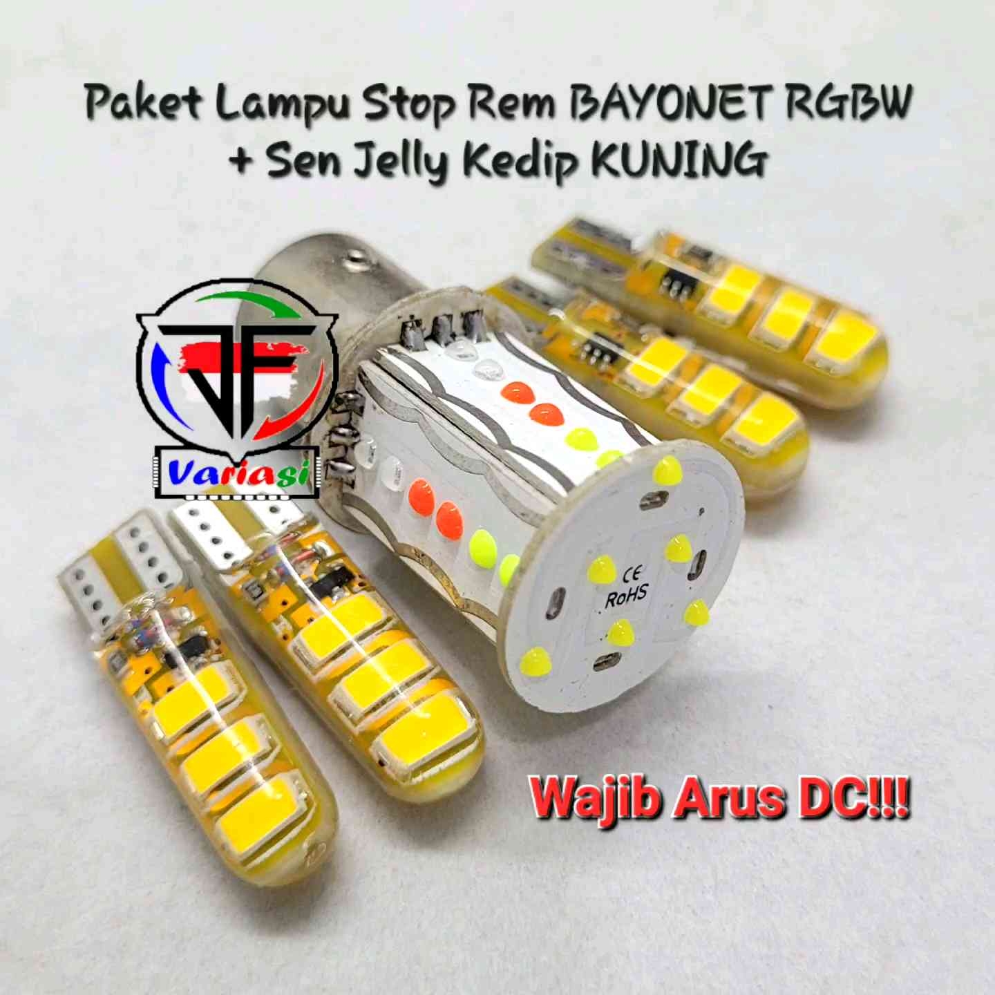 Paket Lampu Stop Rem BAYONET PREMIUM RGBW 30 Mata Led Runing Kedip ...