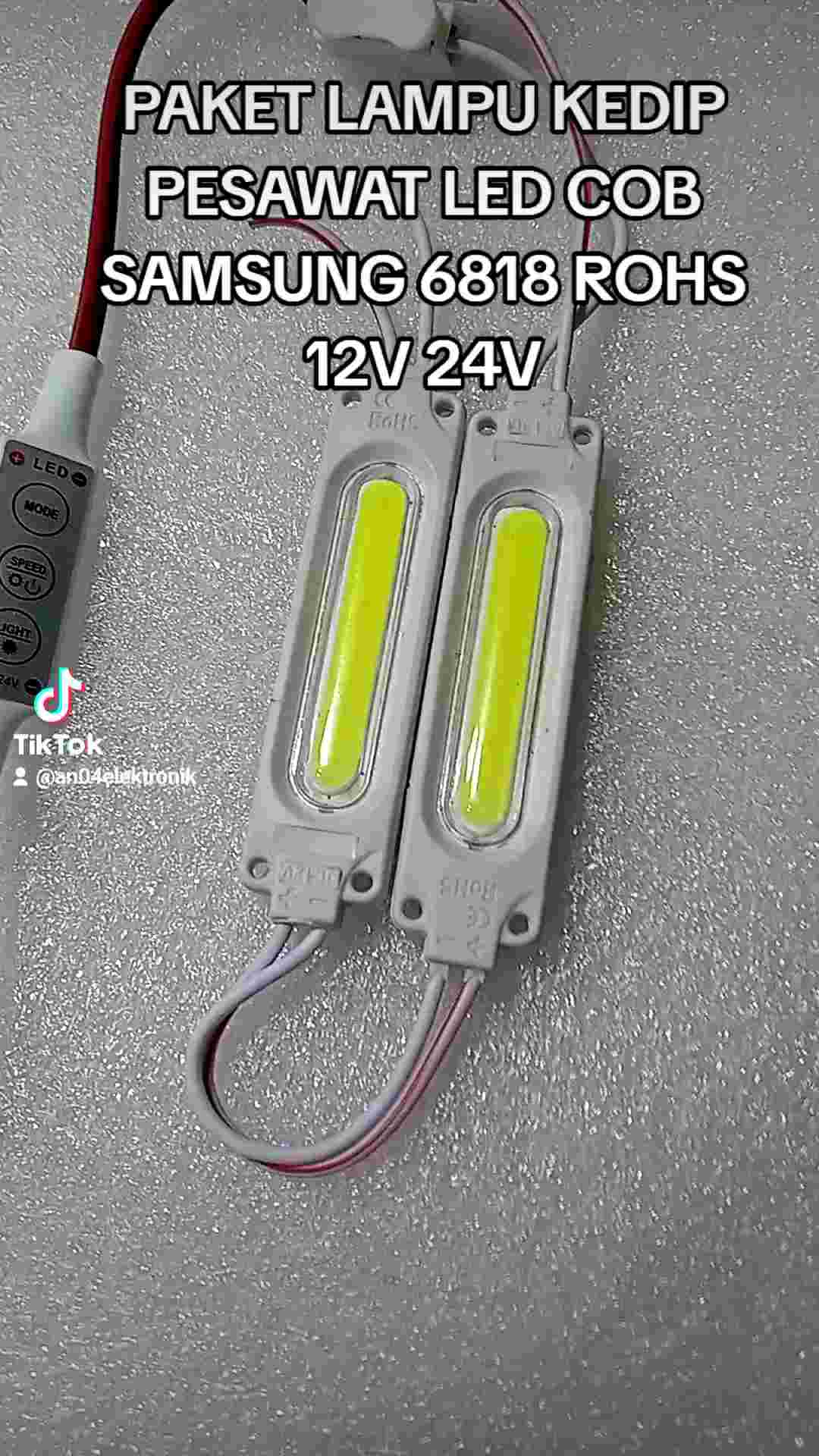 PAKET MODUL LAMPU KEDIP PESAWAT + 2 LED COB 6818 ROHS 12V 24V LAMPU ...