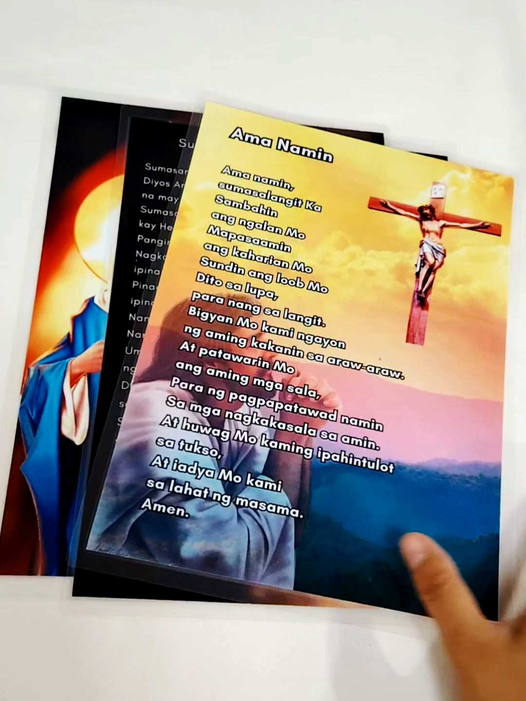 Tagalog / English Prayers Mga Dasal Ama namin, Aba Ginoong Maria A4 ...