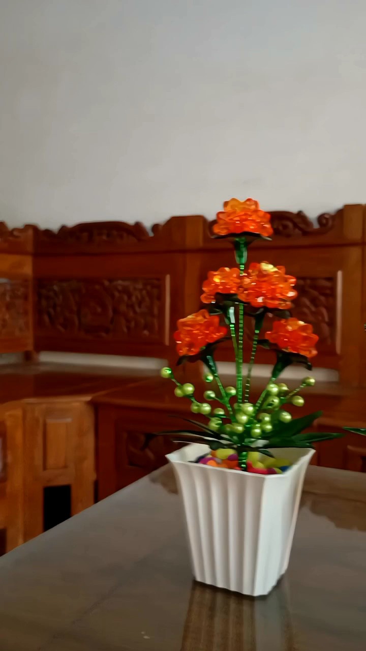 Bunga Mote Akrilik Mawar Orange | Lazada Indonesia